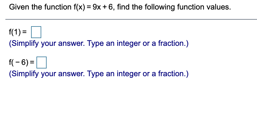 Solved Given the function f(x) = 9x + 6, find the following | Chegg.com