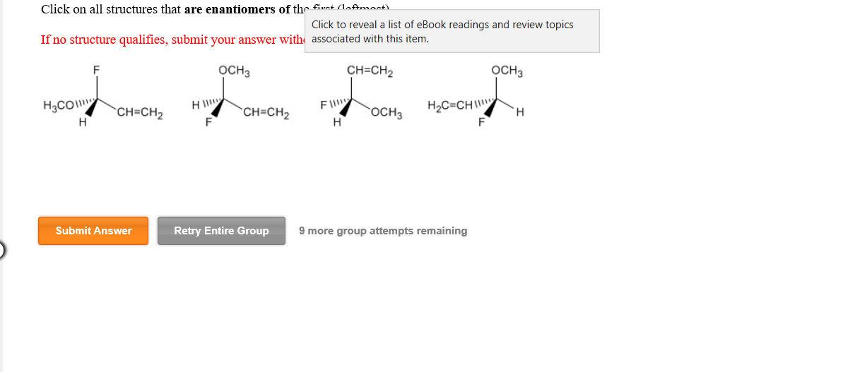 Solved Click on all structures that are enantiomers of the | Chegg.com