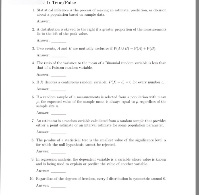 Solved Statistical inference is the process of making an | Chegg.com