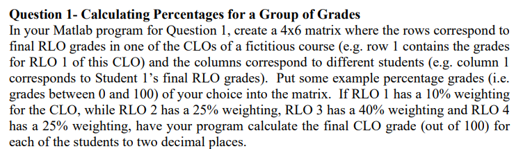 Solved Question 1- Calculating Percentages for a Group of | Chegg.com
