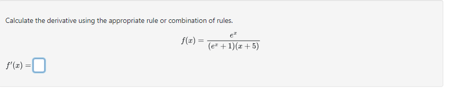 Solved Calculate the derivative using the appropriate rule | Chegg.com