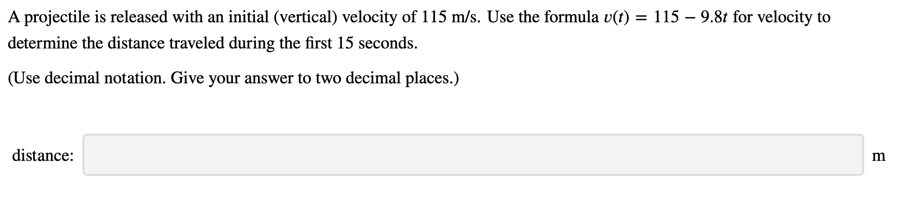 Solved A projectile is released with an initial (vertical) | Chegg.com