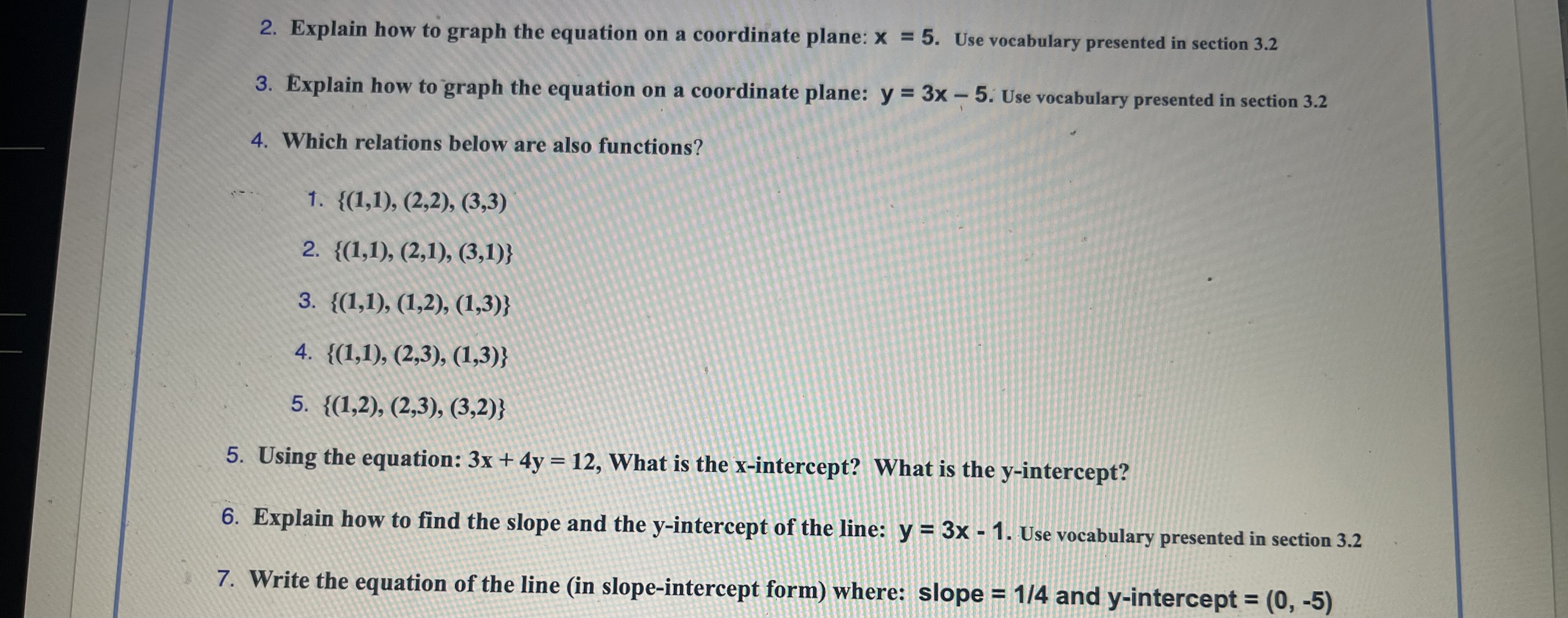 Solved 2. Explain how to graph the equation on a coordinate | Chegg.com
