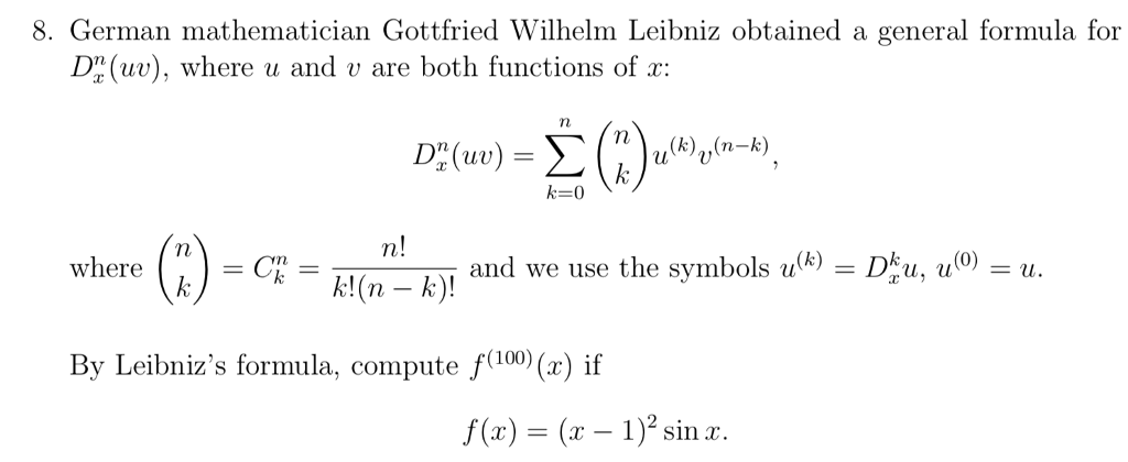 Solved 8. German mathematician Gottfried Wilhelm Leibniz | Chegg.com