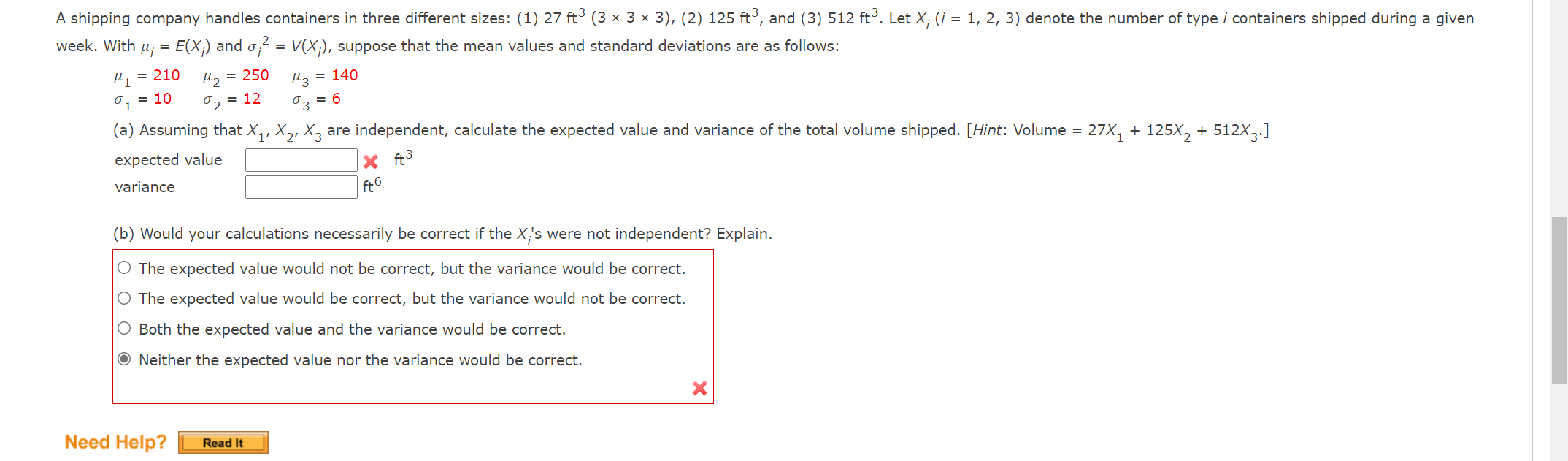 Solved A shipping company handles containers in three | Chegg.com