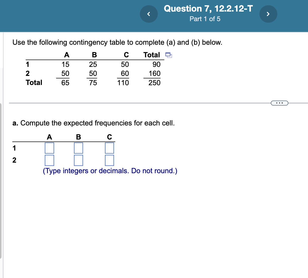 Solved Use the following contingency table to complete (a) | Chegg.com