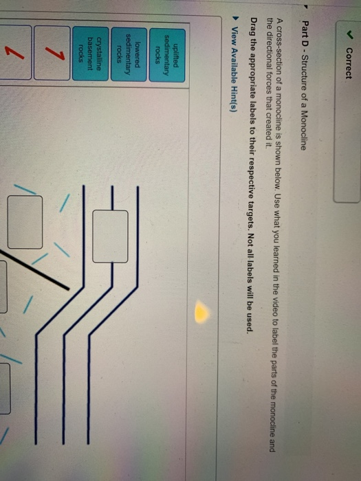 Solved Correct Part D - Structure of a Monocline A | Chegg.com Solved Correct Part D - Structure of a Monocline A | Chegg.com