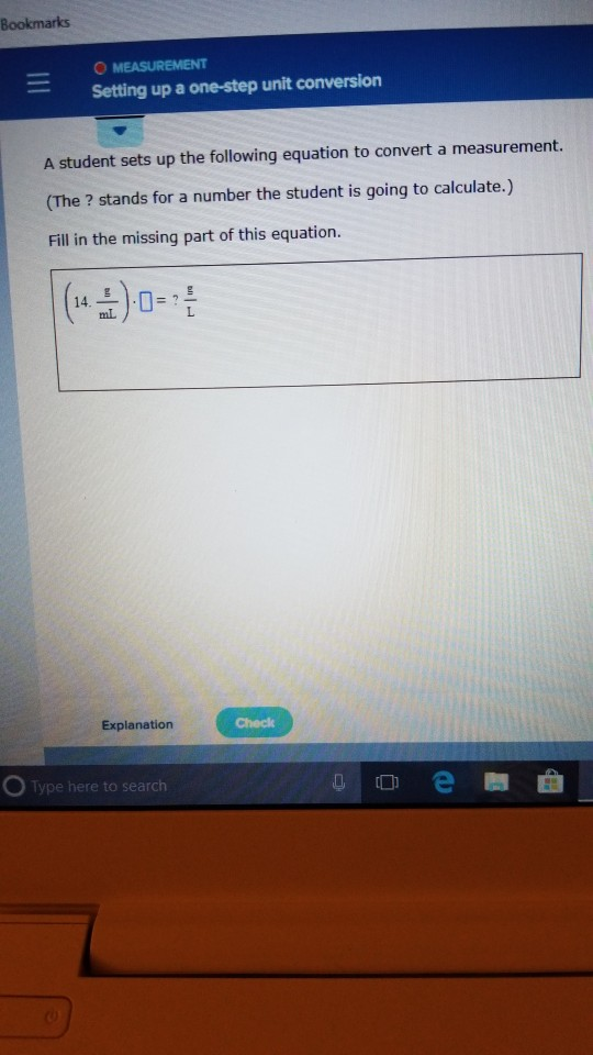 Solved Bookmarks O MEASUREMENT Setting up a one-step unit | Chegg.com