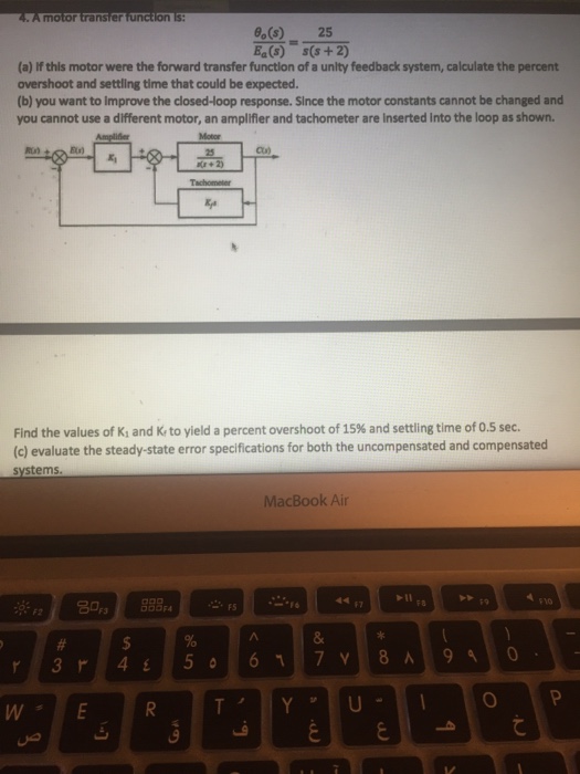 Solved o(s) 25 ー = (s) fo + 2) (a) If this motor were the | Chegg.com