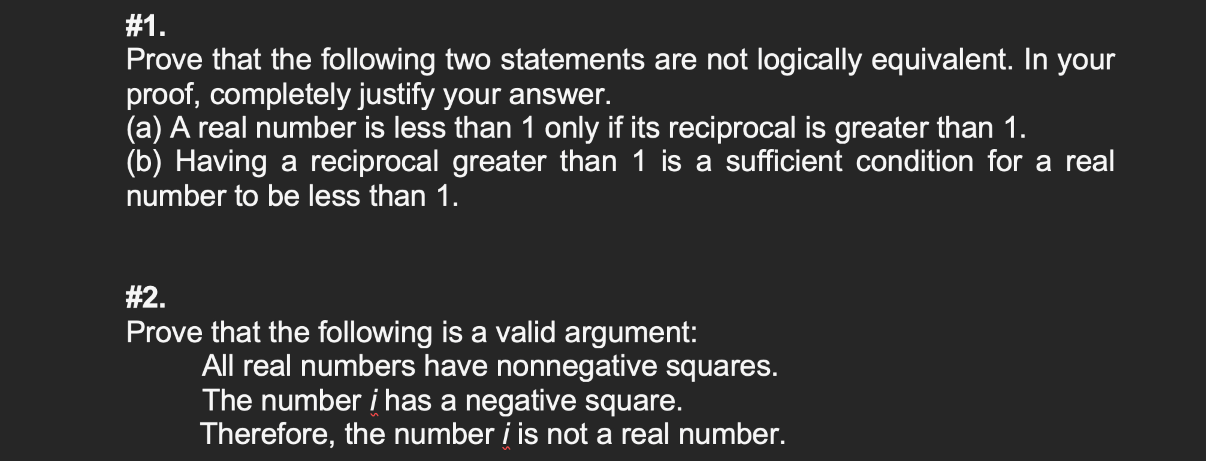 Solved #1.Prove that the following two statements are not | Chegg.com