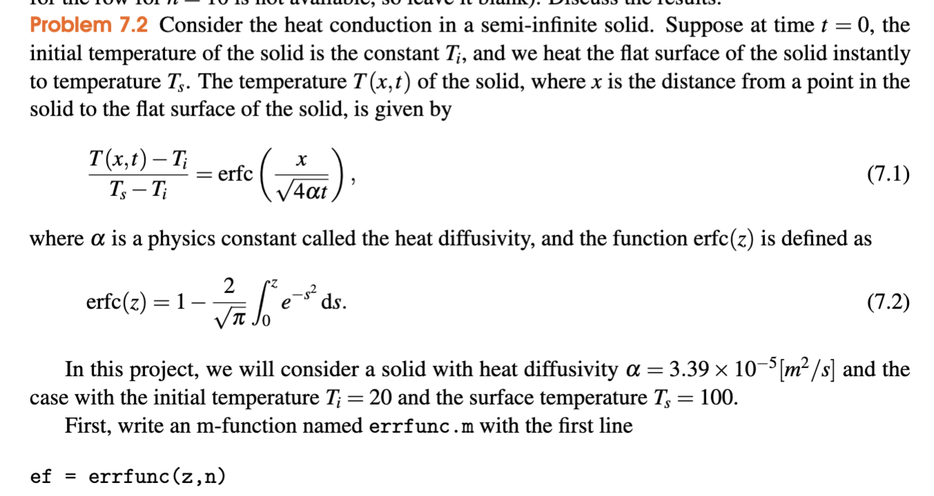 Solved Problem 7.2 Consider the heat conduction in a | Chegg.com