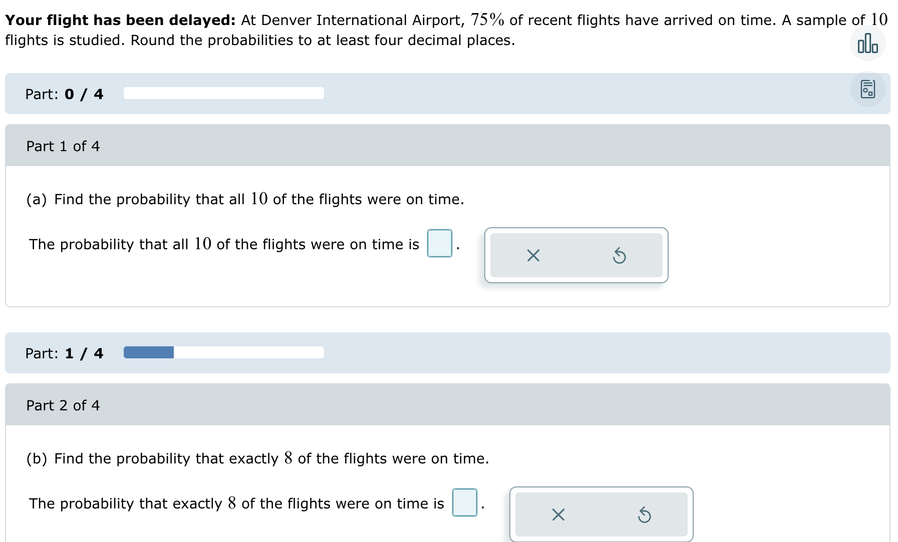 Solved Your flight has been delayed: At Denver International | Chegg.com