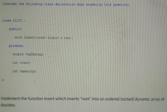 Solved Consider the following class declaration when | Chegg.com
