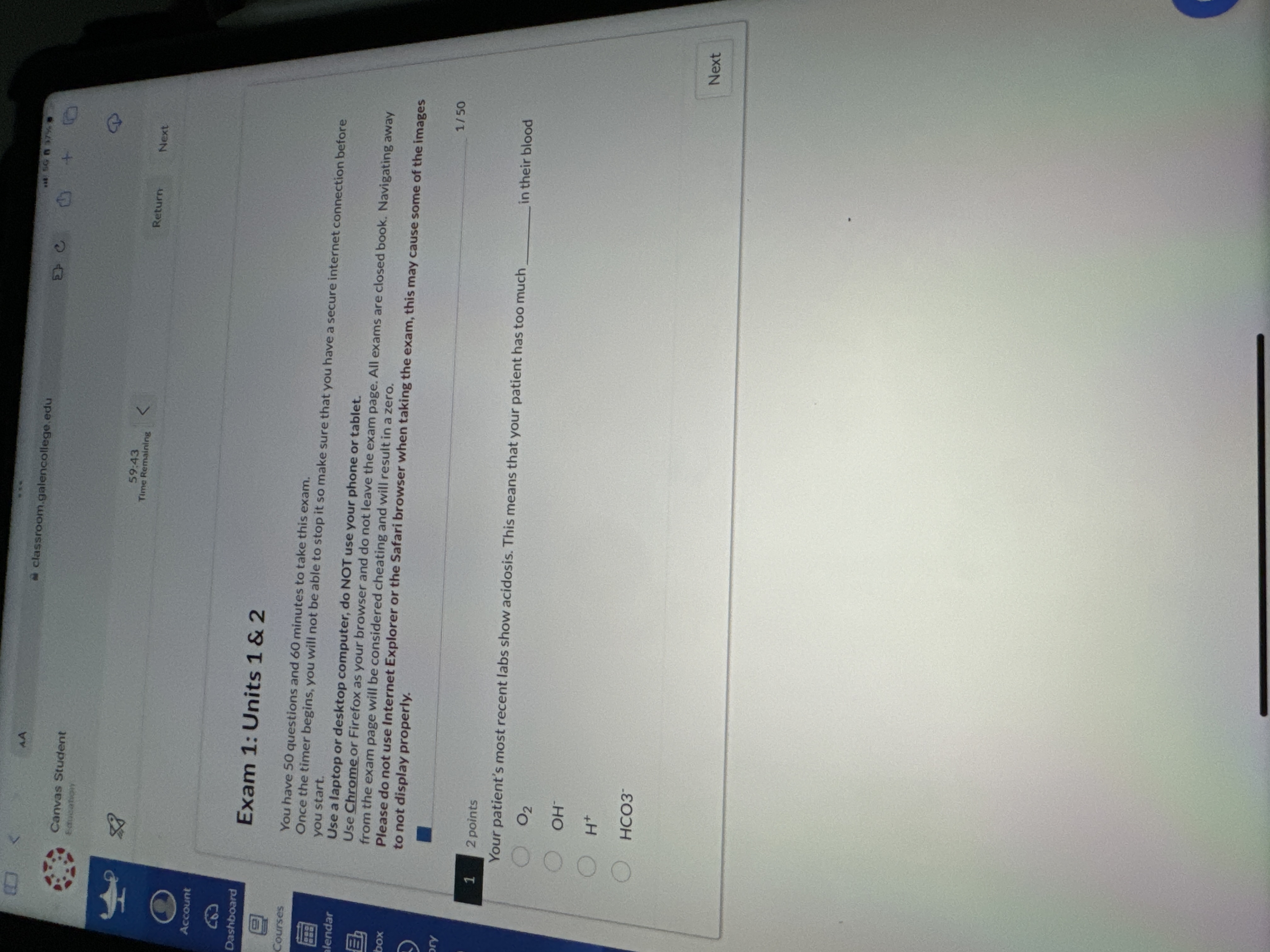 Solved Exam 1: Units 1 ﻿& 2Once the timer begins, you will | Chegg.com