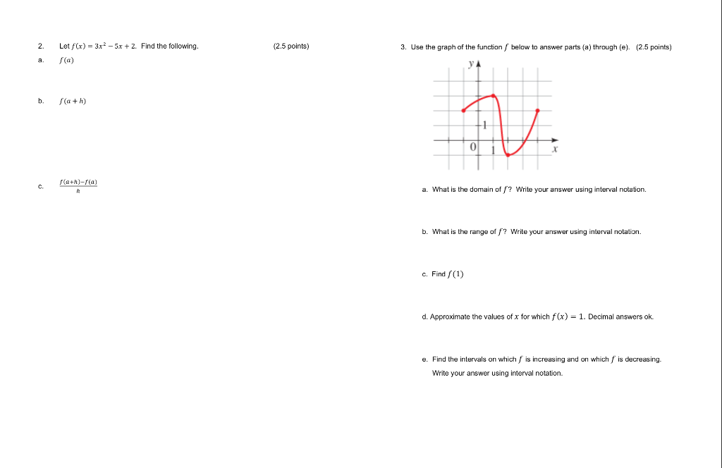 Solved MATH B1AL FA20 LAB 3 Functions Show your work and | Chegg.com