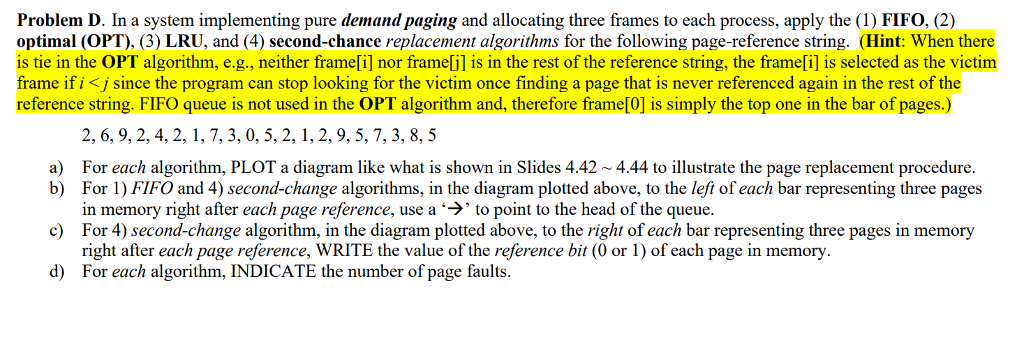 Solved Problem D. In a system implementing pure demand | Chegg.com