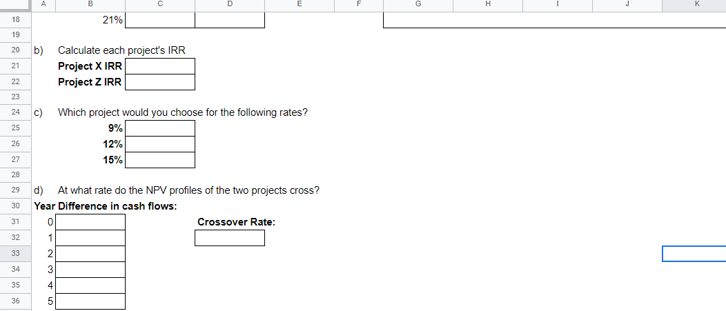 Solved Insert line graph below: Year Project X Project 2 0 $ | Chegg.com
