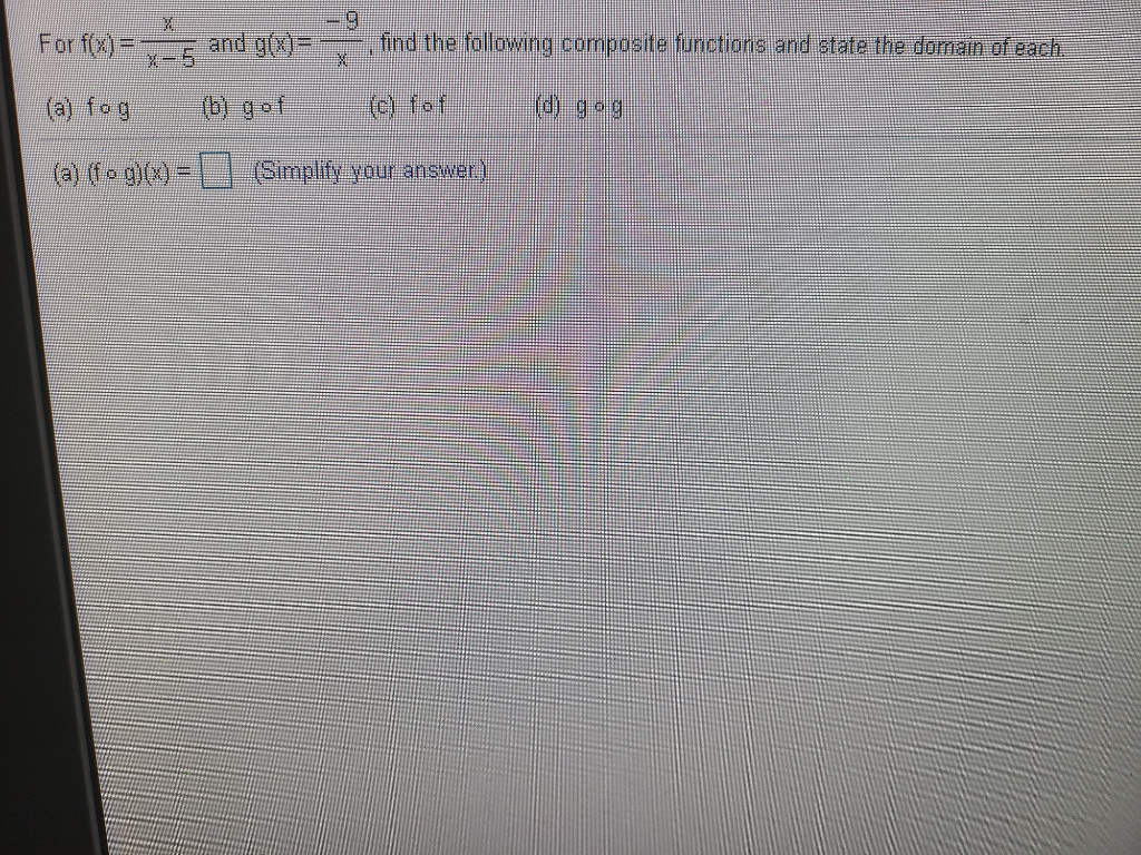Solved -9 For f(x)= x-5 and g(x)= find the following | Chegg.com