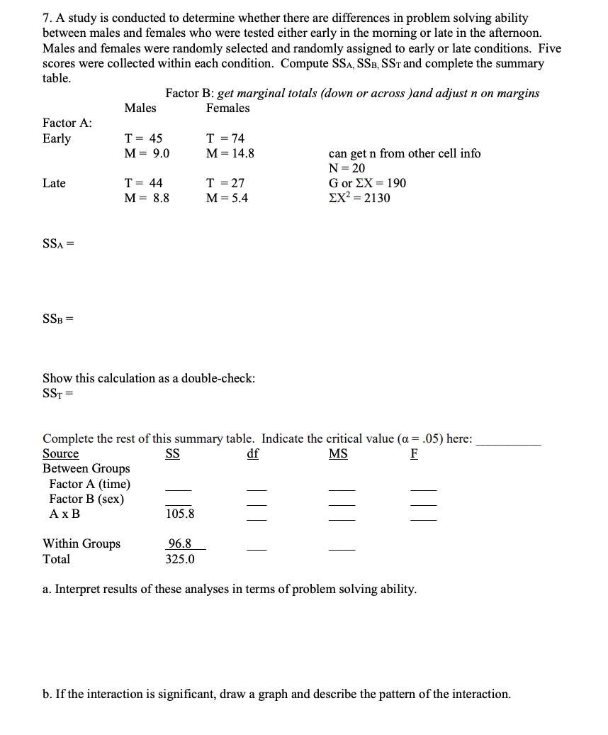 Solved 7. A study is conducted to determine whether there | Chegg.com