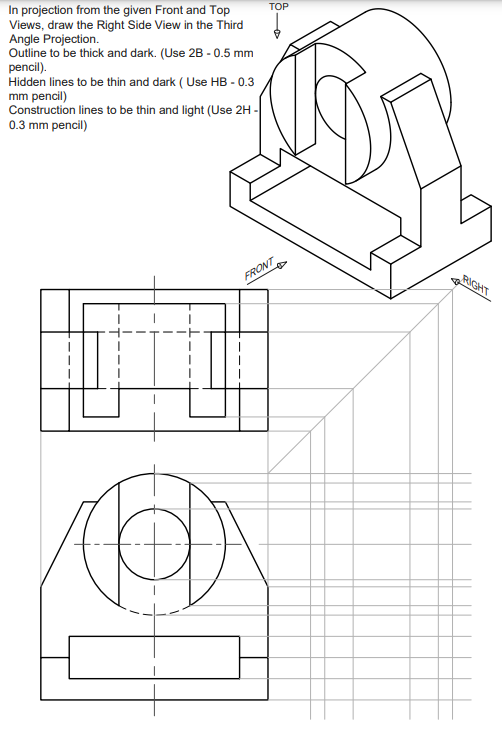 Solved In projection from the given Front and Top Views, | Chegg.com
