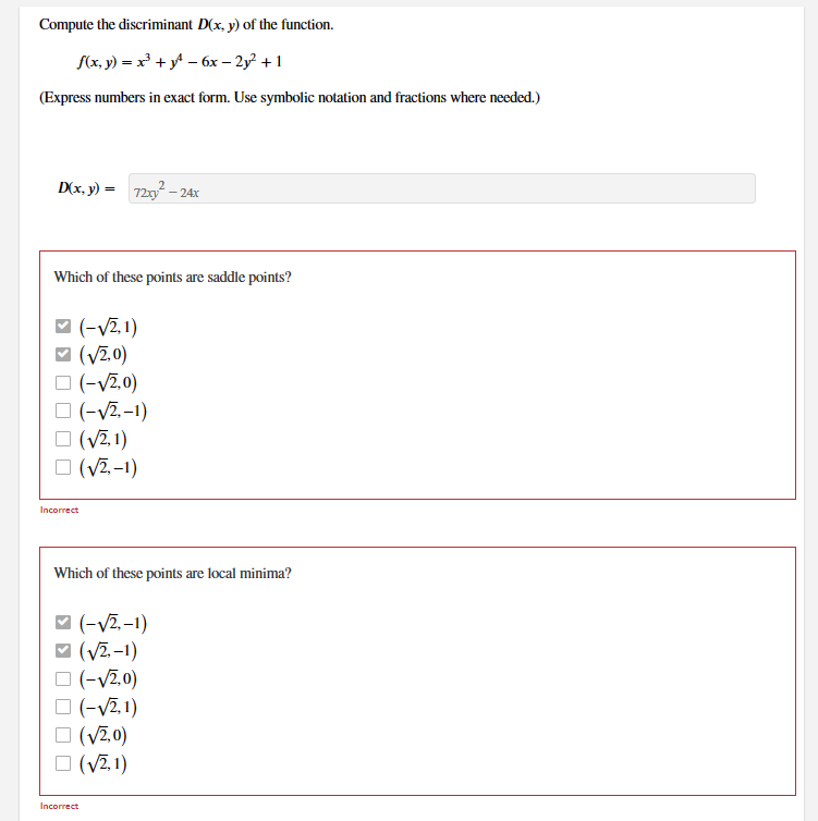 Solved Compute the discriminant D(x,y) ﻿of the | Chegg.com