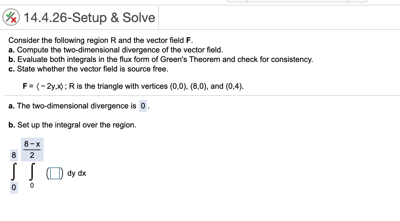 Solved %) 14.4.26-Setup & Solve Consider the following | Chegg.com