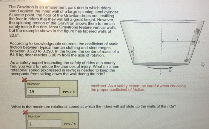 Solved The Gravitron is an amusement park ride in which | Chegg.com