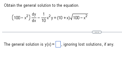 Solved Obtain the general solution to the equation. | Chegg.com