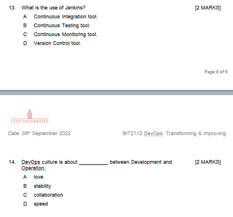 Solved 8. What is an advantage of having a DevOps team work | Chegg.com