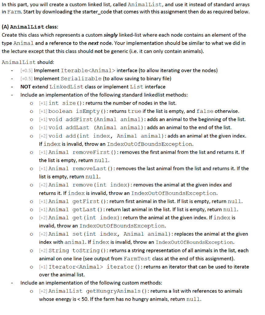 Using Java: In this part, you will create a | Chegg.com