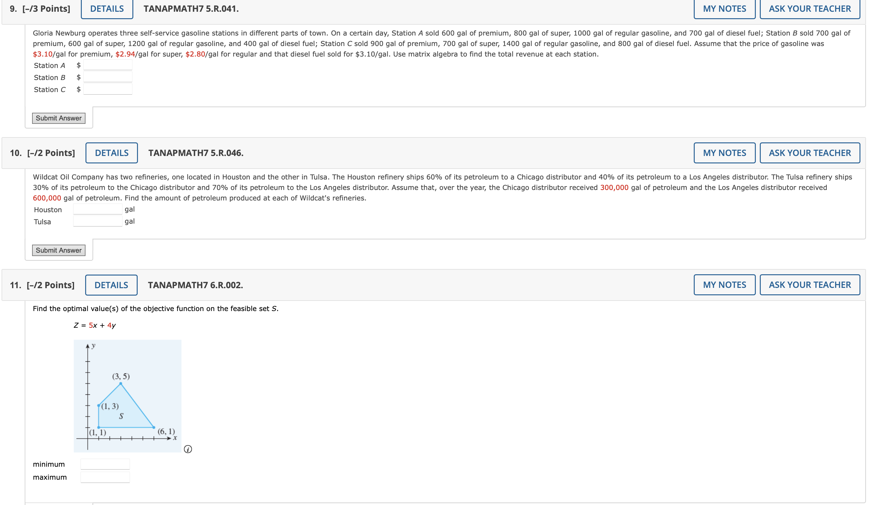Solved Station A$ Station B$ Station C$ [−/2 Points] | Chegg.com