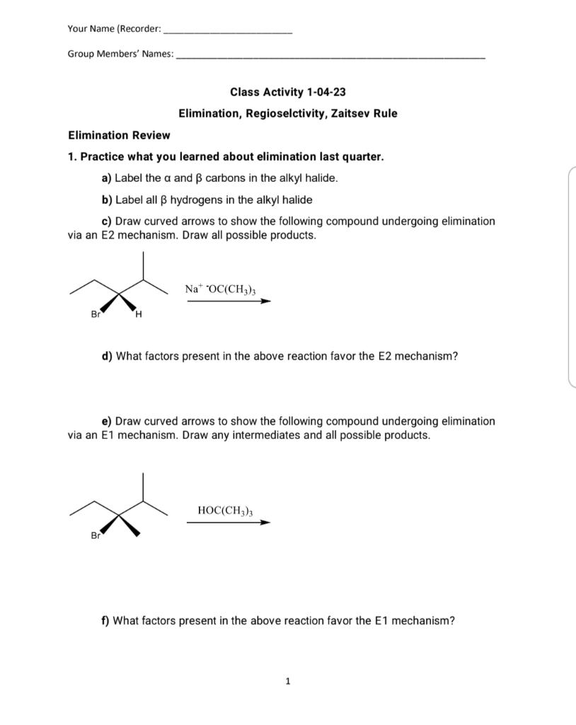 Solved Your Name (Recorder: Group Members' Names: Class | Chegg.com