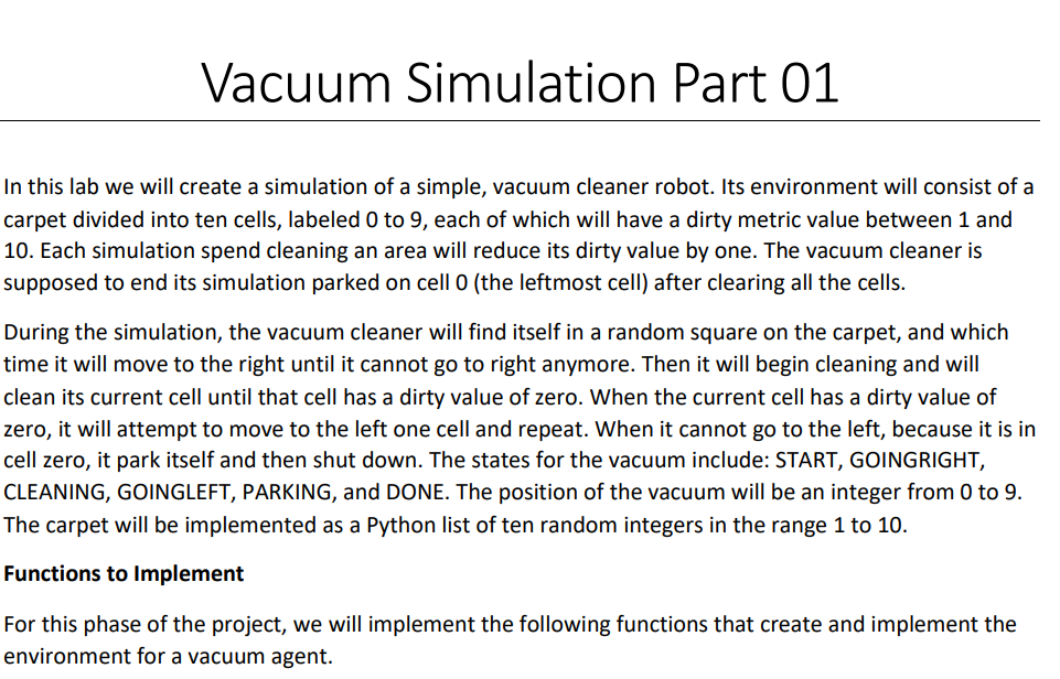 Solved Vacuum Simulation Part 01 In this lab we will create | Chegg.com