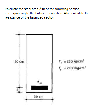 Solved Calculate the steel area Asb of the following | Chegg.com