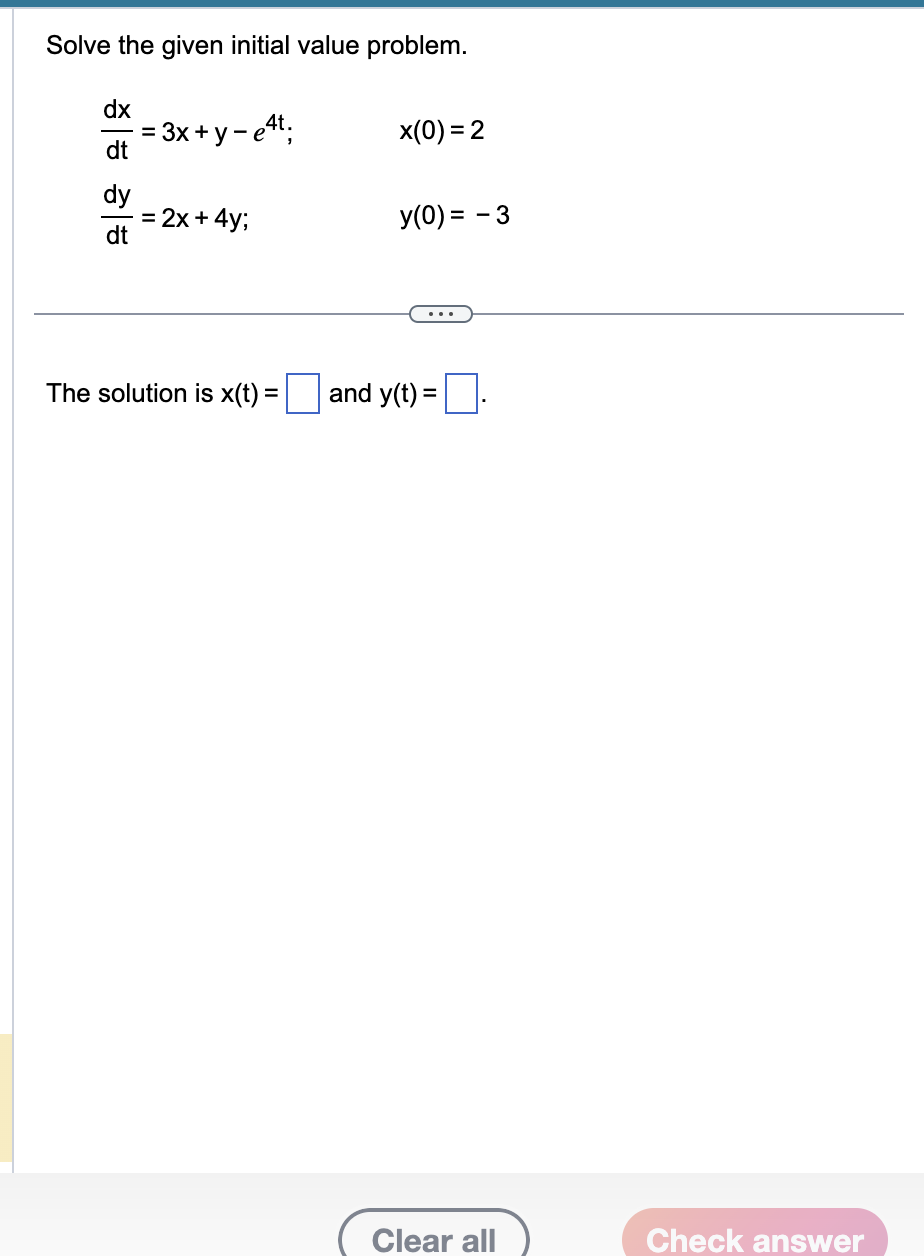 Solved Solve the given initial value | Chegg.com