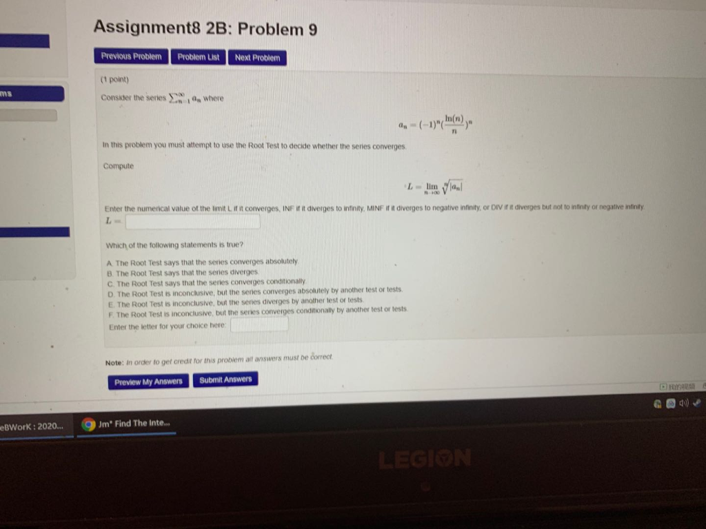 Solved Assignment8 2B: Problem 9 Previous Problem Problem | Chegg.com