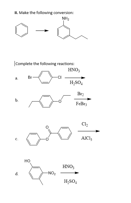 Solved II. Make the following conversion: NH2 Complete the | Chegg.com