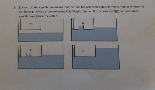 Solved 3. (2) Hydrostatic equilibrium means that the fluid | Chegg.com