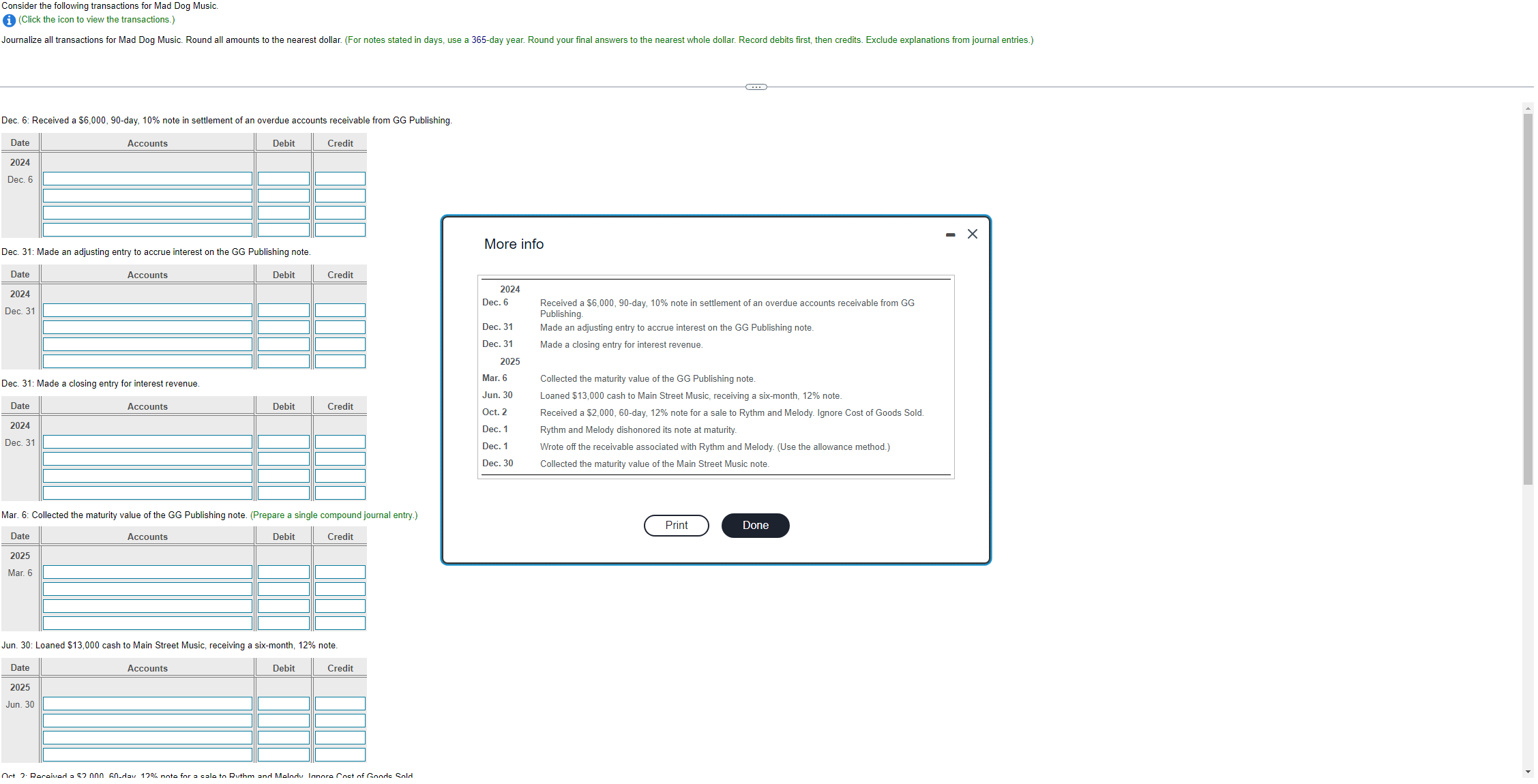 Consider the following transactions for Mad Dog | Chegg.com