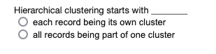 Solved Hierarchical clustering starts with each record being | Chegg.com