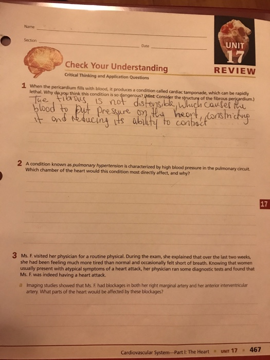 Solved Name Section UNIT Date 17 REVIEW Check Your | Chegg.com