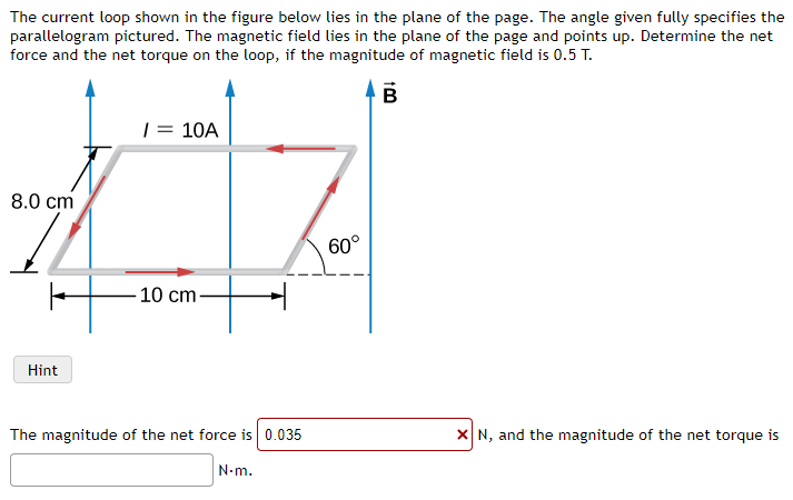 Solved The current loop shown in the figure below lies in | Chegg.com