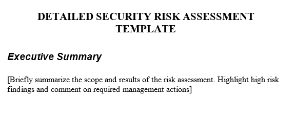 Solved DETAILED SECURITY RISK ASSESSMENT TEMPLATE Executive | Chegg.com