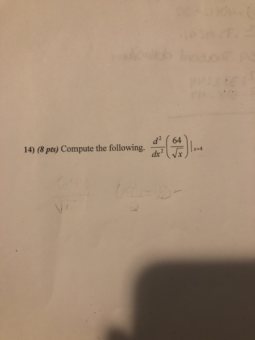 Solved d(64)- 14) (8pts) Compute the following. 2| | x-4 | Chegg.com Solved d(64)- 14) (8pts) Compute the following. 2| | x-4 | Chegg.com