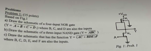 Solved Problems Problem 1: (15 points) Based on Fig. 1 Voo | Chegg.com