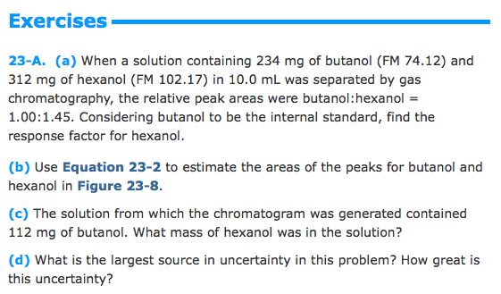 Solved Exercises 23-A. (a) When a solution containing 234 mg | Chegg.com