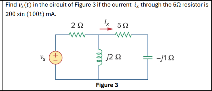 Solved Find vs(t) in ﻿the circuit of ﻿Figure 3 if ﻿the | Chegg.com