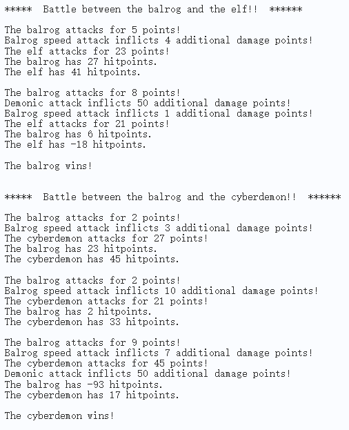 Solved It's messy that in the Balrog class's getDamage() | Chegg.com