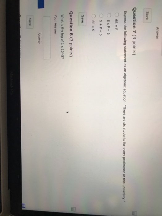 Solved Express the following statement as an algebraic | Chegg.com