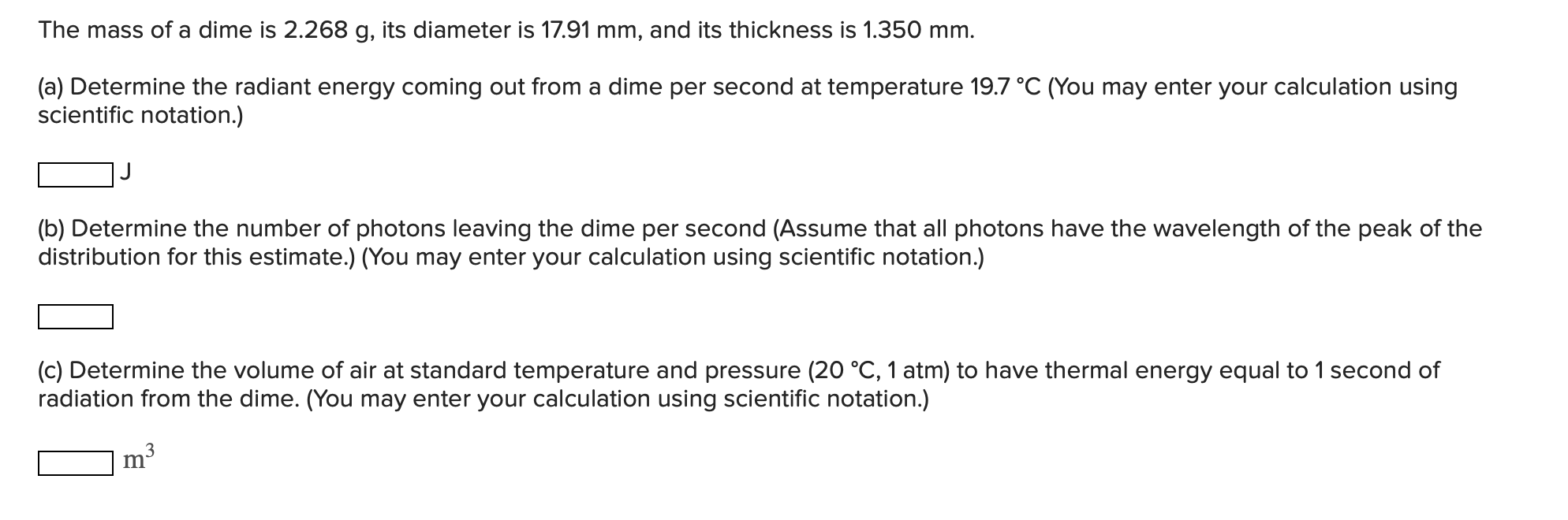 Solved The mass of a dime is 2.268 ﻿g , ﻿its diameter is | Chegg.com